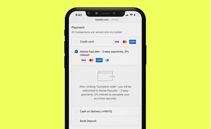 Select Atome during checkout, you'll have the option to pay using the ...
